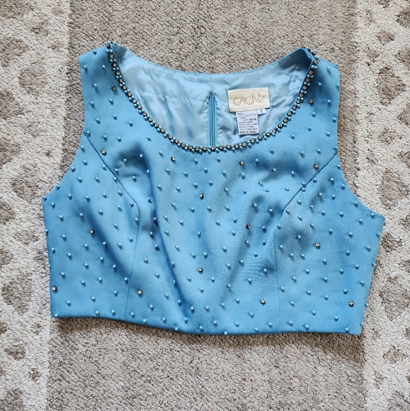 Cache | Tops | Cache Vintage Beaded Crop Top | Poshmark